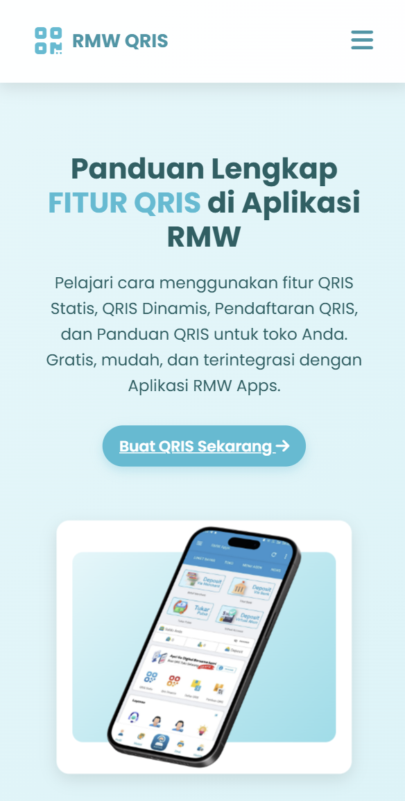 Panduan QRIS FITUR APK RMW APPS – PT Relasi Mahakarya